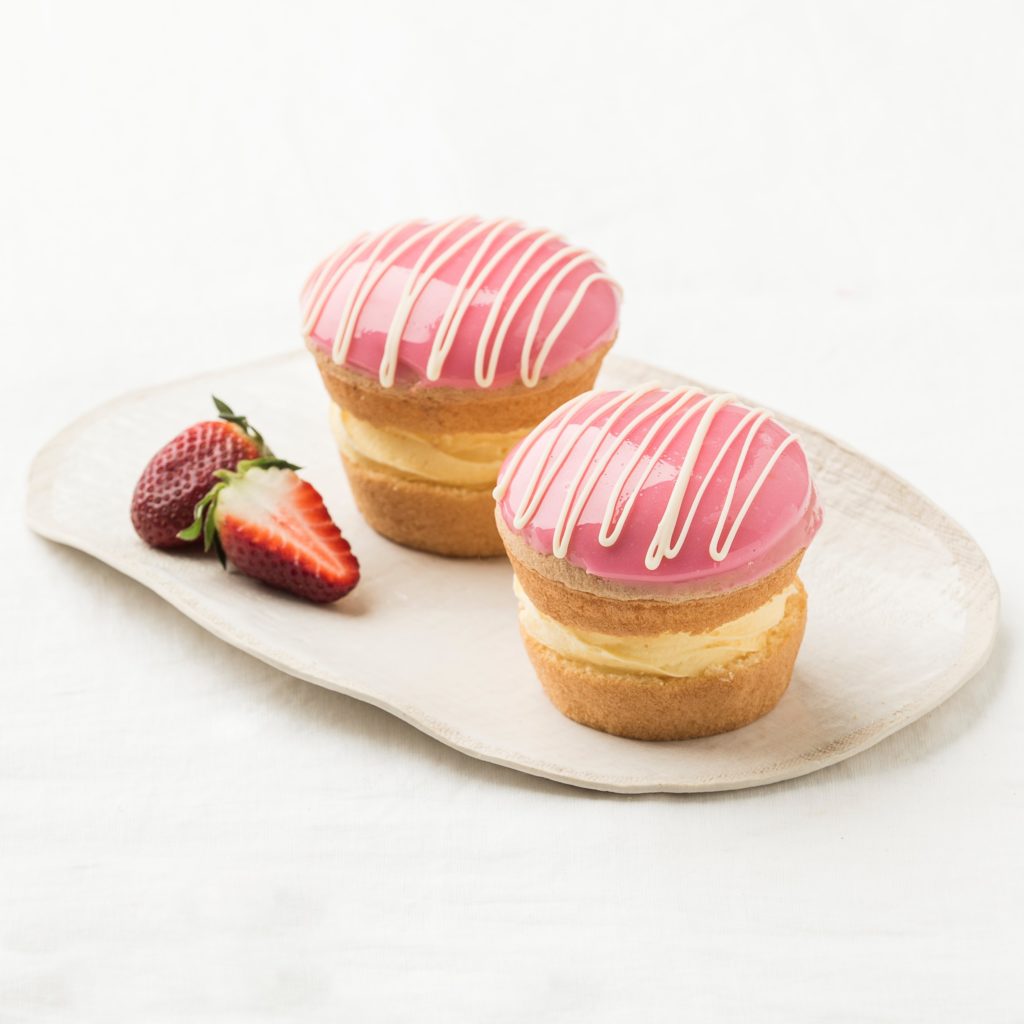 Strawberry Custard Puff - Box (6) - Ribbons and Bows Cakes